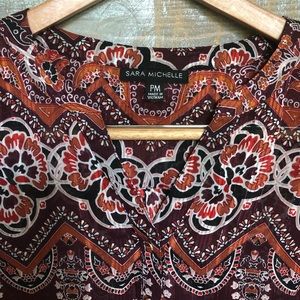 Sara Michelle | Tops | Sara Michelle Sheer Burnt Orange Top | Poshmark